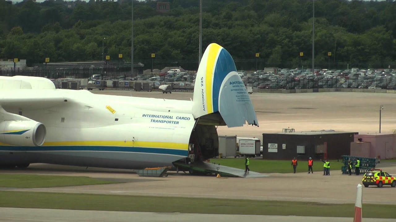 Antonov AN225 Fast Timelapse loading at manchester airport Cargo Centre ...