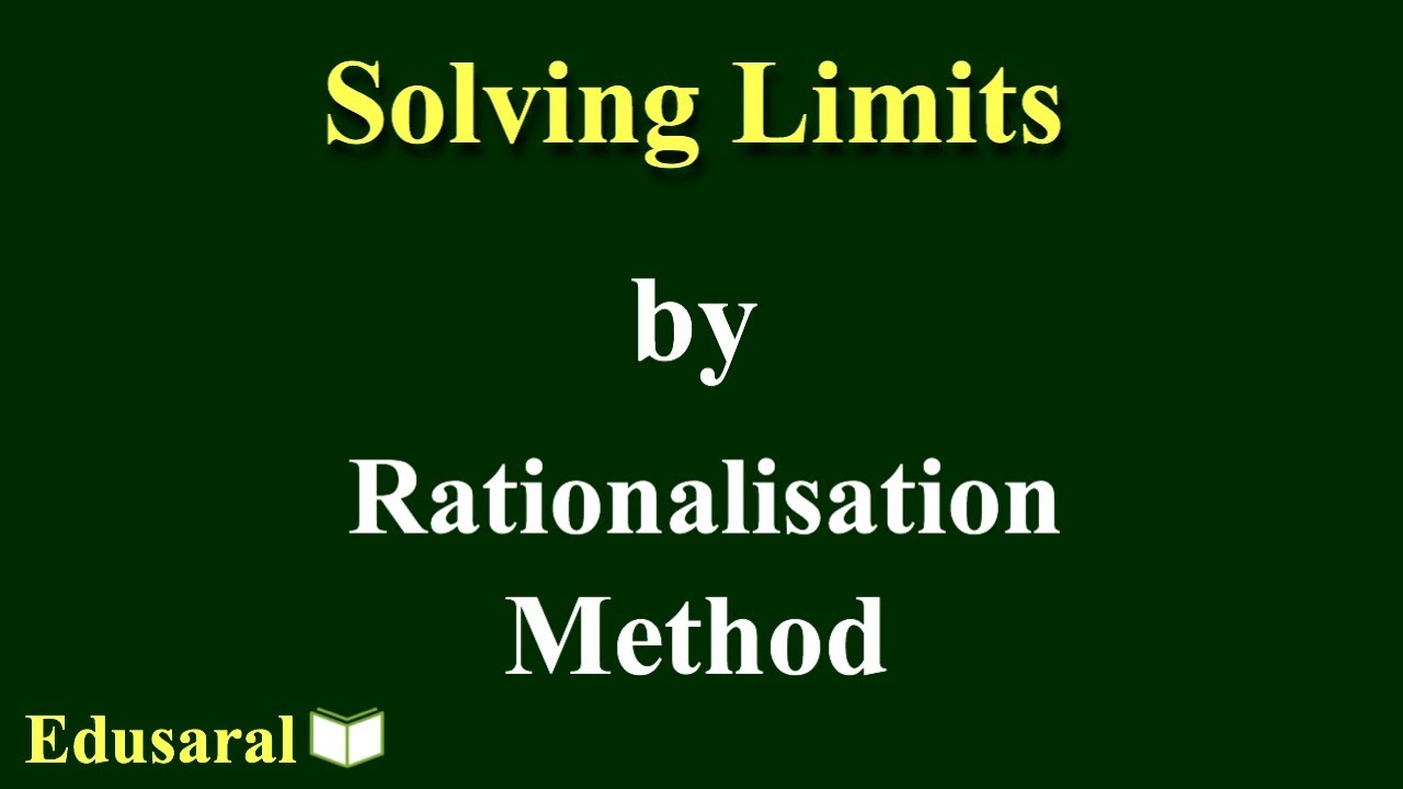 Solving Limit by Rationalisation Method | Pre-Calculus | class 11 maths ncert solutions ...