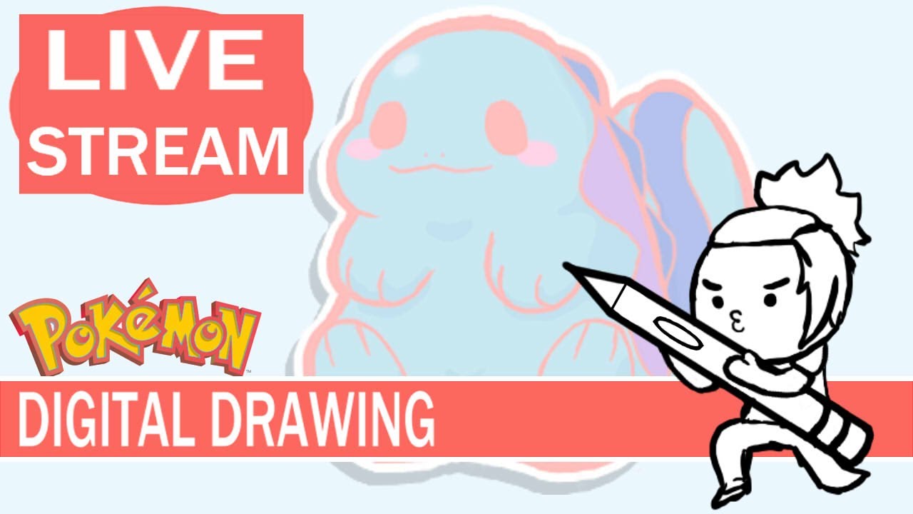 🔴 Digital Drawing Livestream - Quagsire Pokemon - YouTube