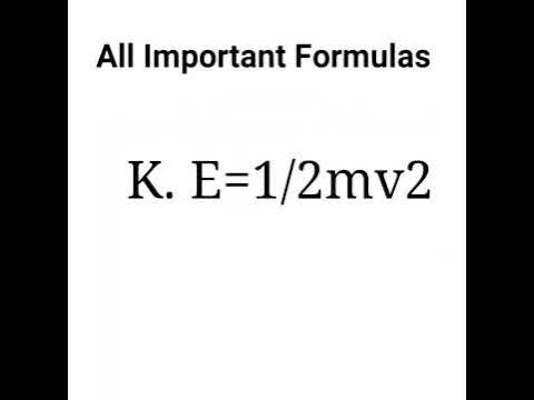 Work And Energy Class 9 Important Formulas | Class 9 Physics #shorts ...