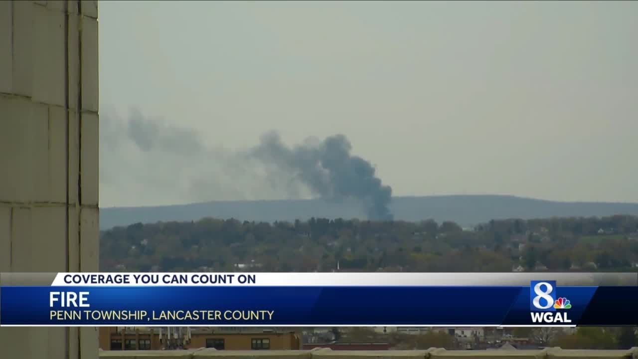 Firefighters battle large trash fire in Lancaster County - YouTube