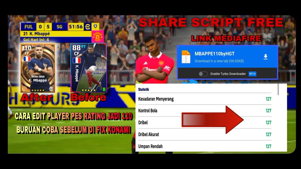 SCRIPT FREE HGT EFOOTBALL PES UPDATE - YouTube