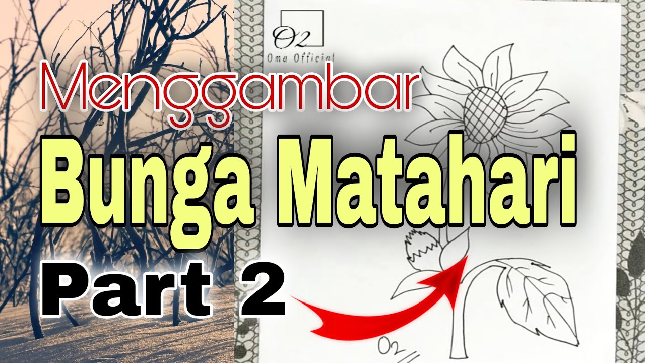 Cara termudah menggambar bunga matahari part 2 || The easiest way to ...