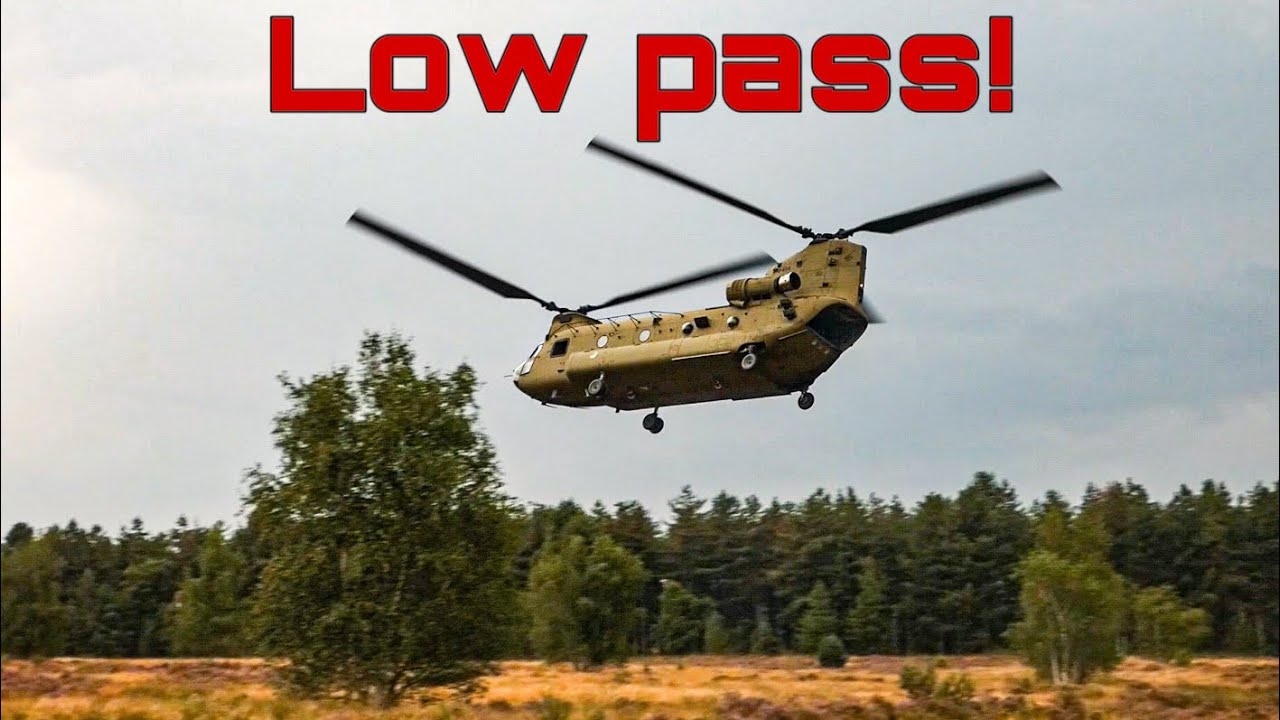 Super low Chinook fly by at GLV5! - YouTube