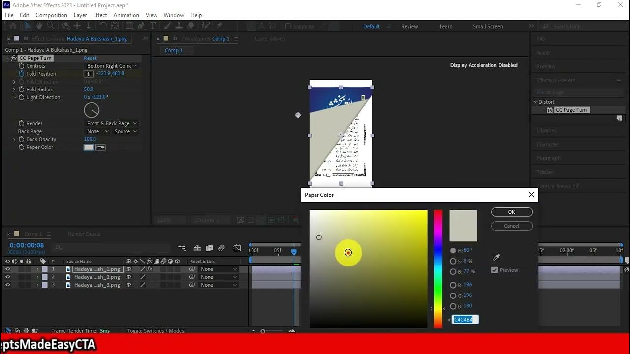 Adobe After Effects Tutorial: How to Create a Page Turn Effect - YouTube