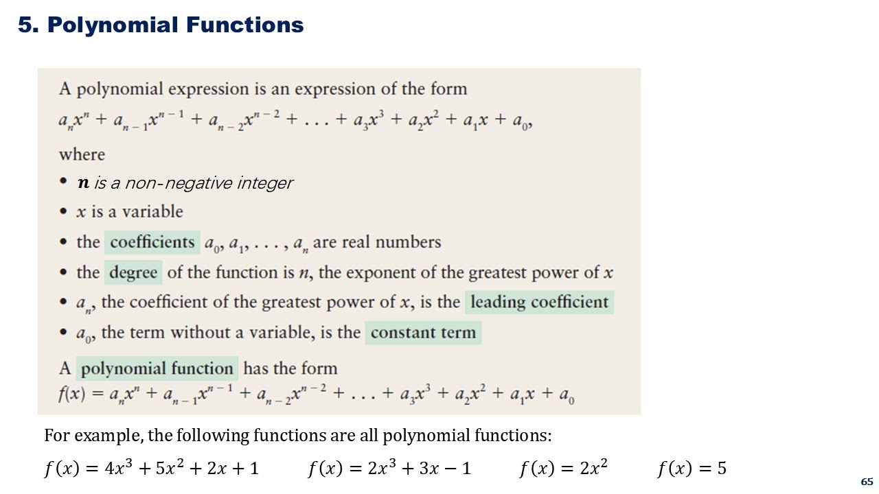 Topic 1.5: Polynomial Functions (Part 1 of 2) - YouTube