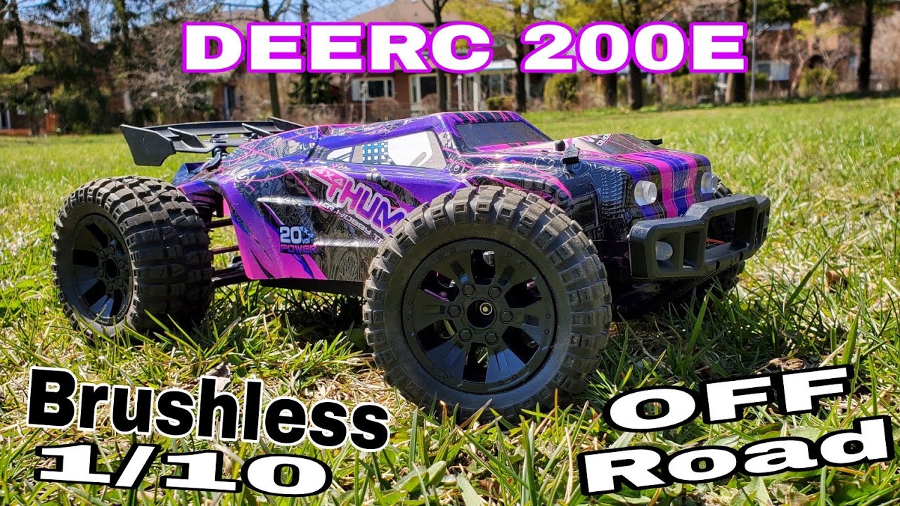 DEERC 200E Brushless RC Truck (Off Road Bashing) - YouTube