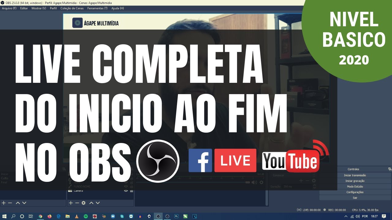 Fazendo uma LIVE do inicio ao fim no OBS e enviando para o Youtube e ...