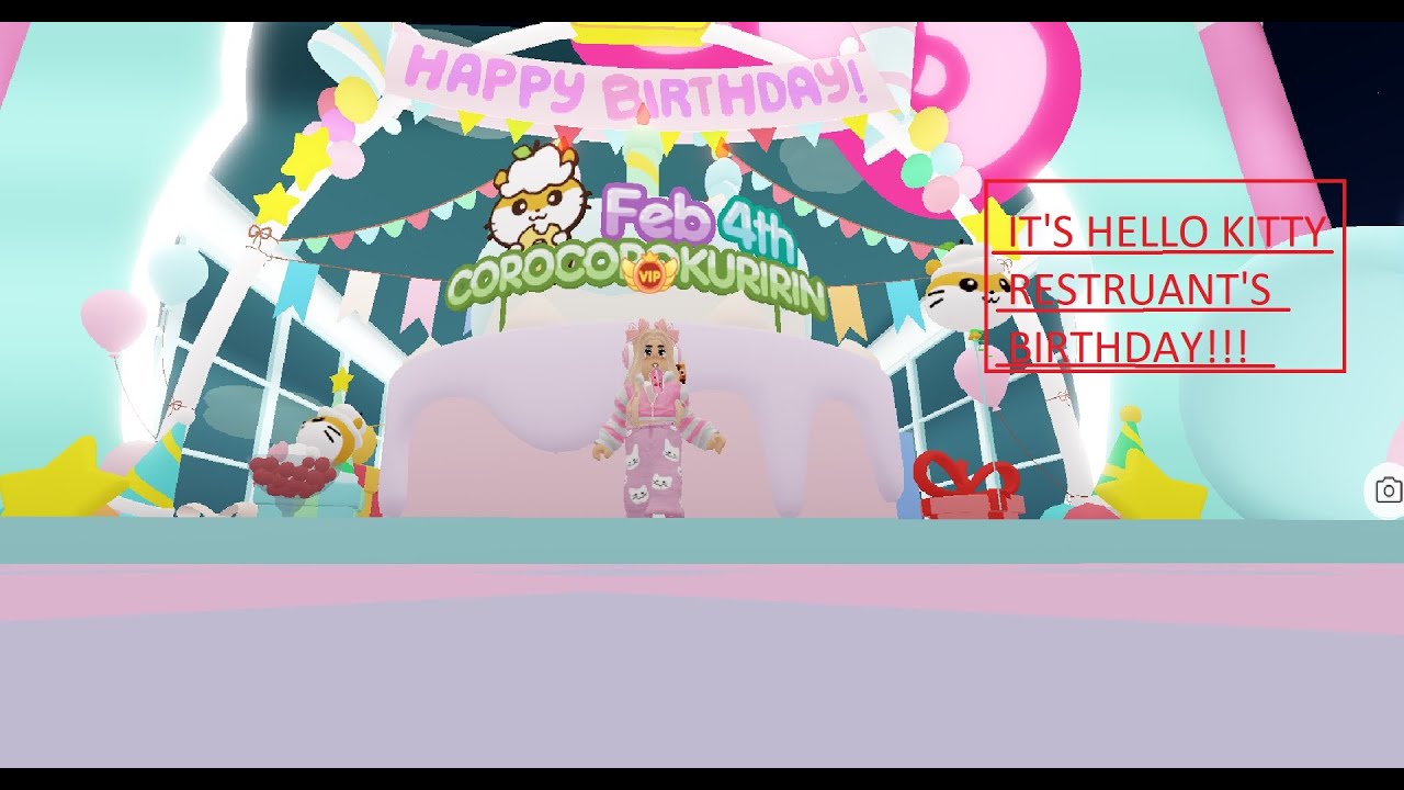 HELLO KITTY RESTRAUNT COROCROKURIRIN BIRTHDAY - YouTube
