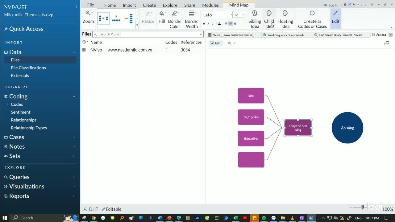 Milo Thematic Analysis using NVivo - YouTube