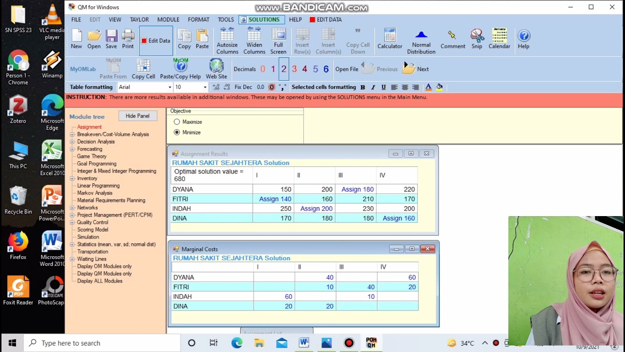 Assignment minimize menggunakan apl QM For Windows V5 - YouTube