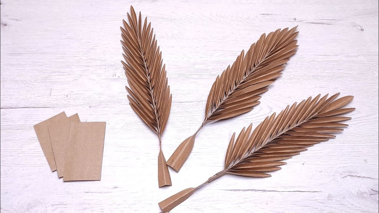 SUPER DIY ️ CARDBOARD REALISTIC LEAVES. DIY Home Decor Ideas ️ Paper ...