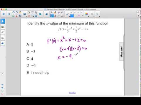 AP Physics C Calc Graph Sketch 1st Deriv Test Q09 - YouTube