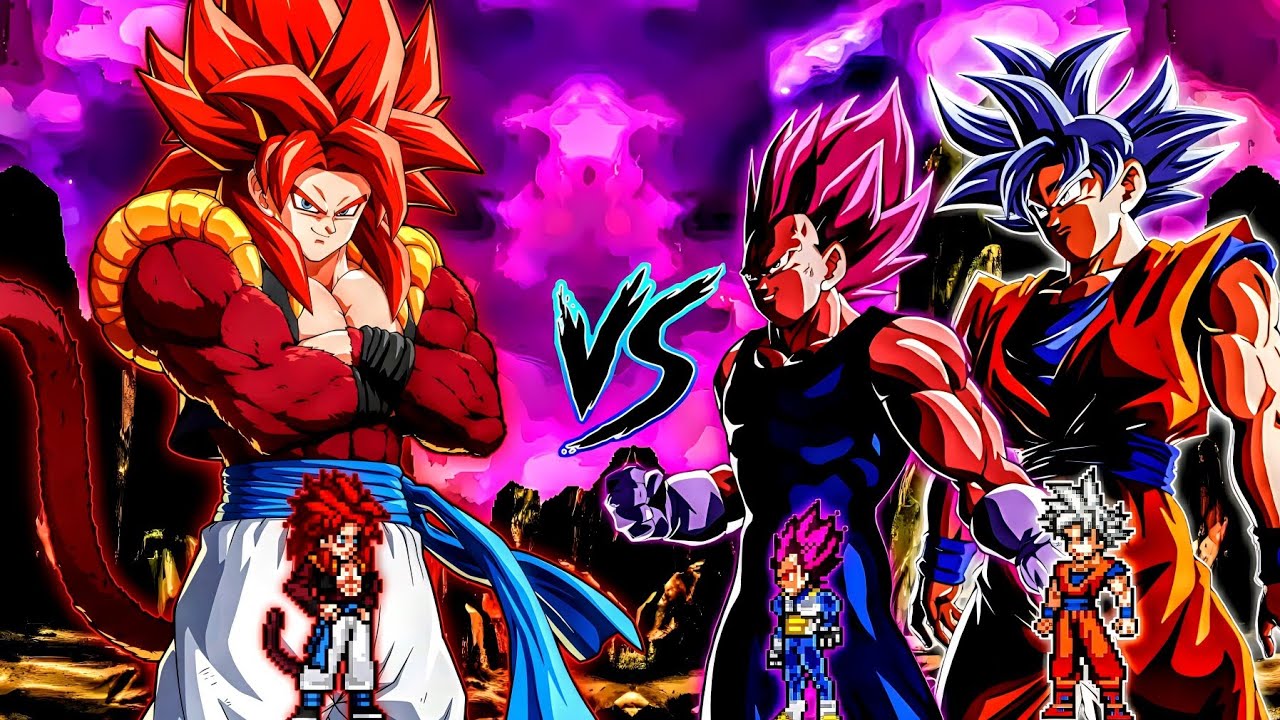 Gogeta SSJ4 V2 RN OP (New) VS Goku DBS V3.5 OP (all form) & Vegeta DBS ...