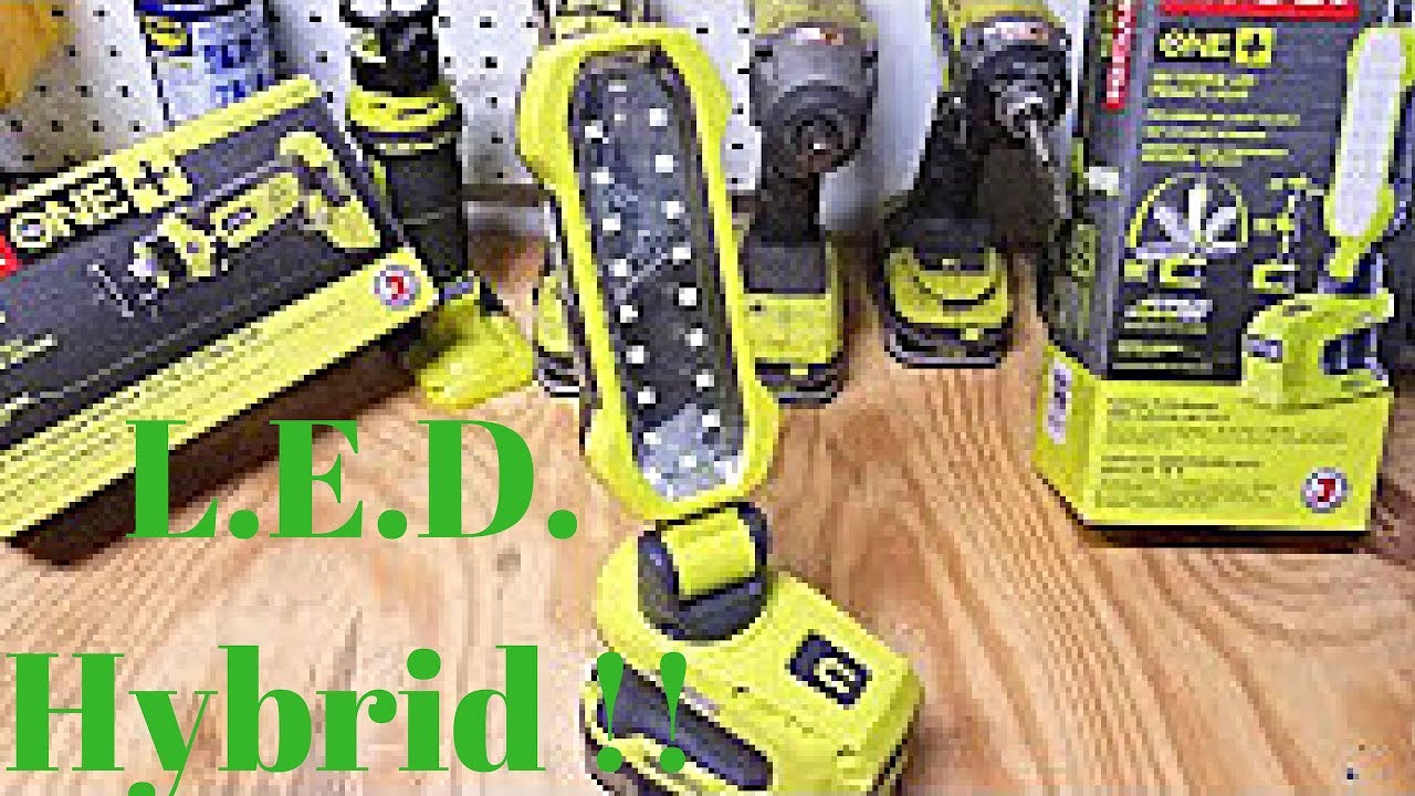 "NEW" Ryobi P-790 18 V One+ Hybrid LED Project Light Review, "Drop Test ...