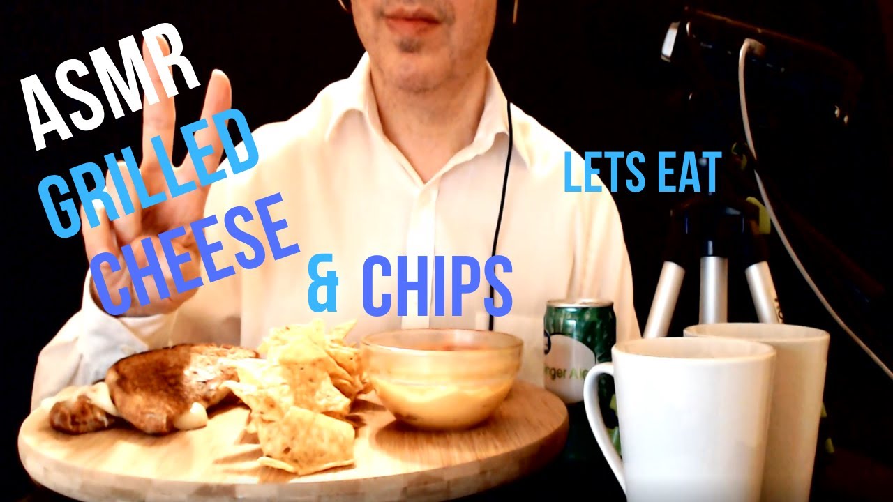 ASMR Eating CRUNCHY GOOEY GRILLED CHEESE With CRUNCHY CHIPS. ASMR ...