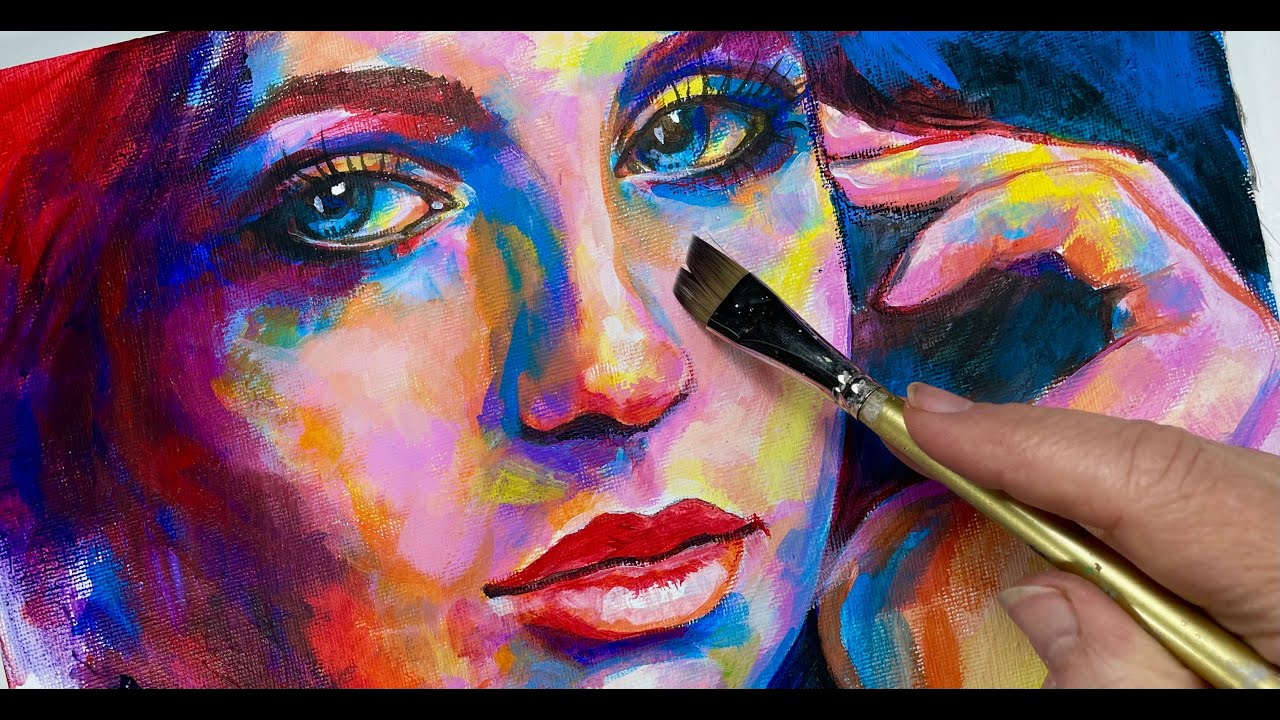 ART COLOUR / Portrait Painting / How To Acrylic Painting Technique ...