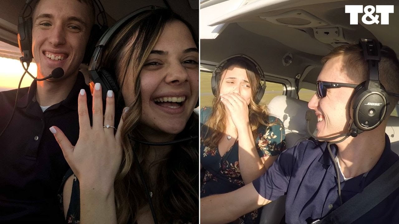 Pilot Surprises Girlfriend With A Mid-Air Proposal - YouTube