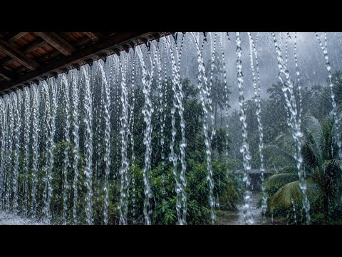 Dərhal yuxuya gedin! Sink dam üzərində əsl güclü yağış səsi (Reklamsız) | Bütün gecə boyu dərin yuxu
