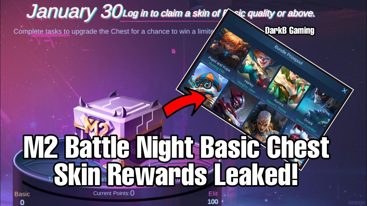 M2 Battle Night Free Skin Event: Normal Skin Chest Prizepool Leaked ...
