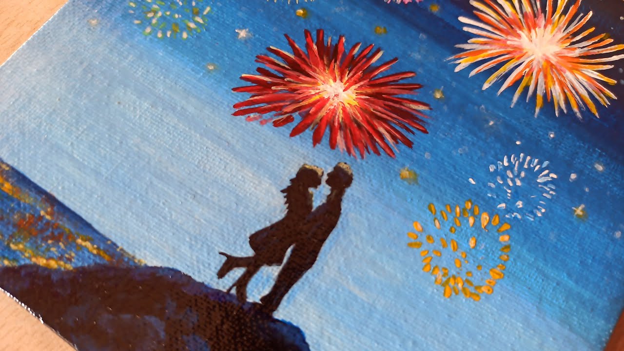 How To Make A Simple, Easy & Beautiful #NewYear Painting For Beginners ...