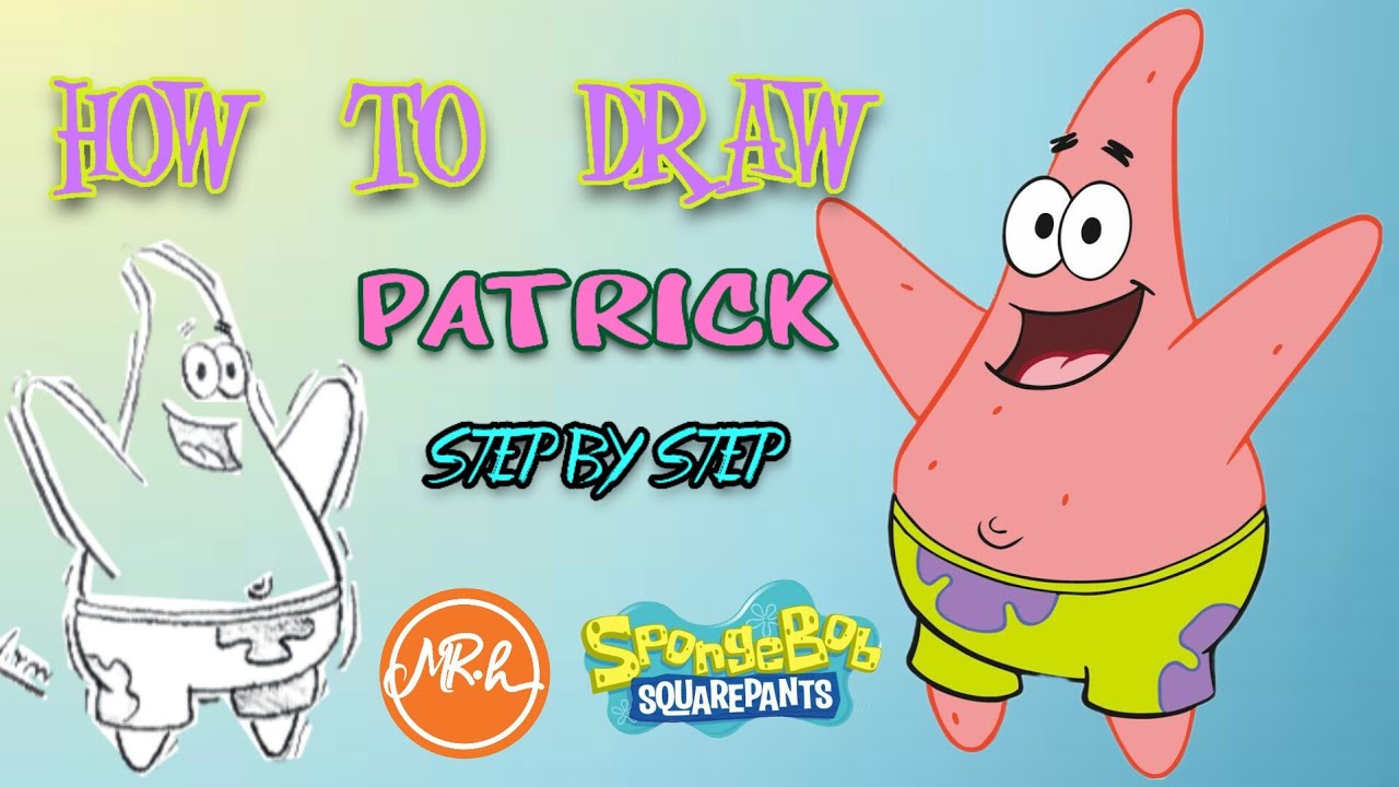 How to draw Patrick (step by step) - YouTube
