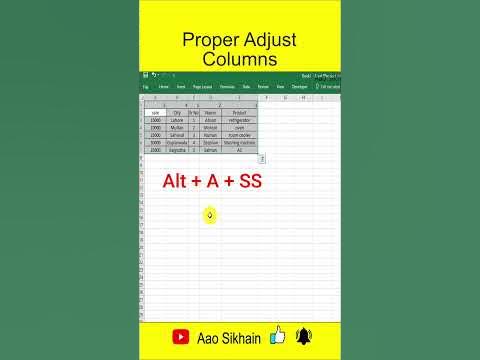 Adjust Columns in Excel - YouTube