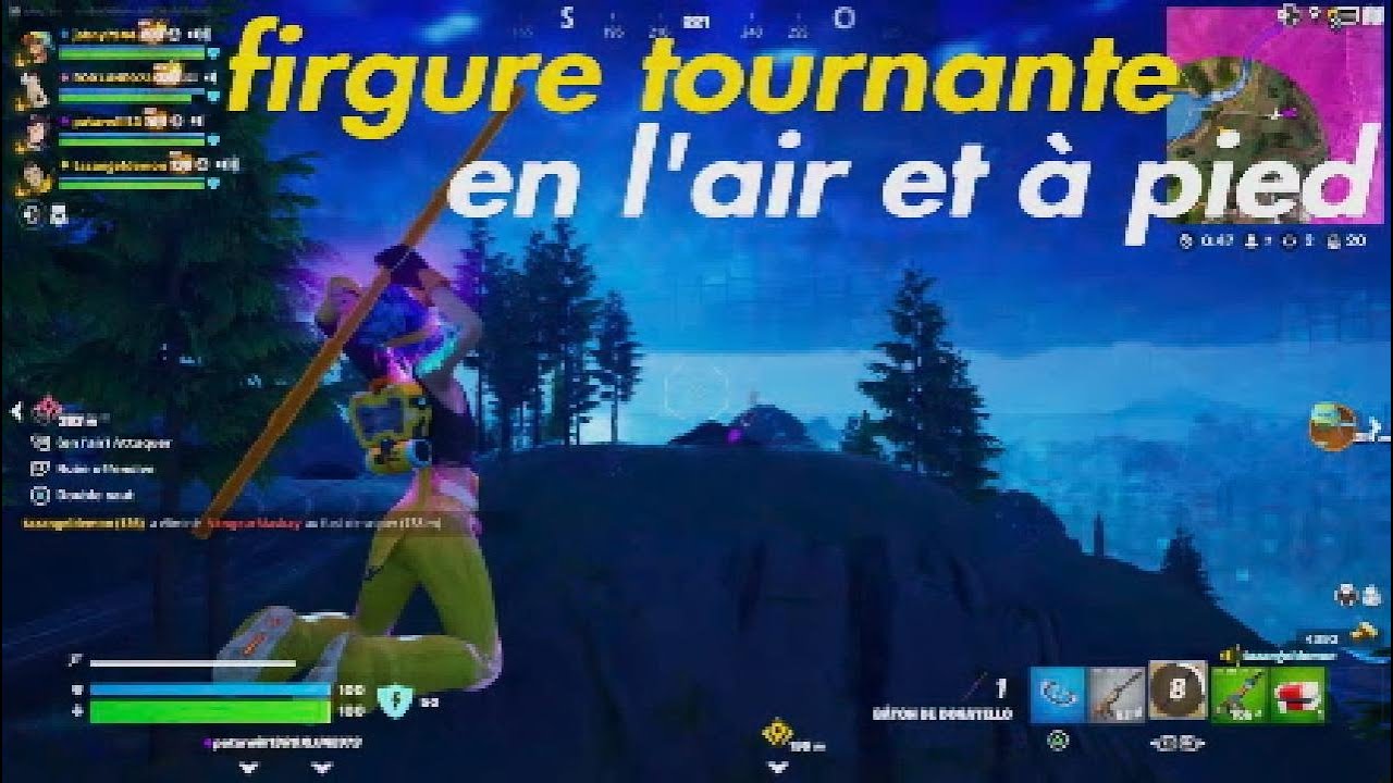 Faire des figures tournantes en étant en l'air et à pied Fortnite - YouTube