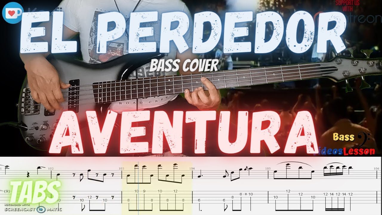 Aventura El Perdedor Bachata Tutorial Bass Tabs - YouTube