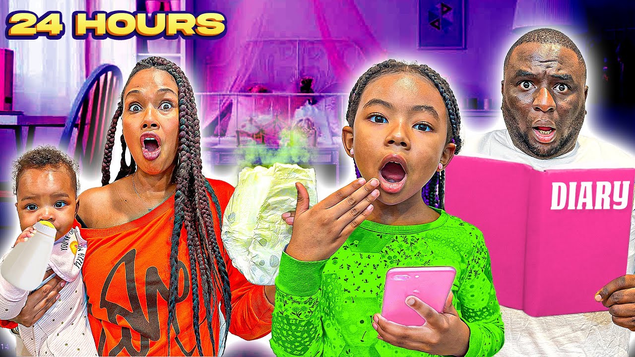 24 HOUR CHALLENGE : SURVIVING 24 HOURS IN OUR DAUGHTER’S CRAZY BEDROOM ...