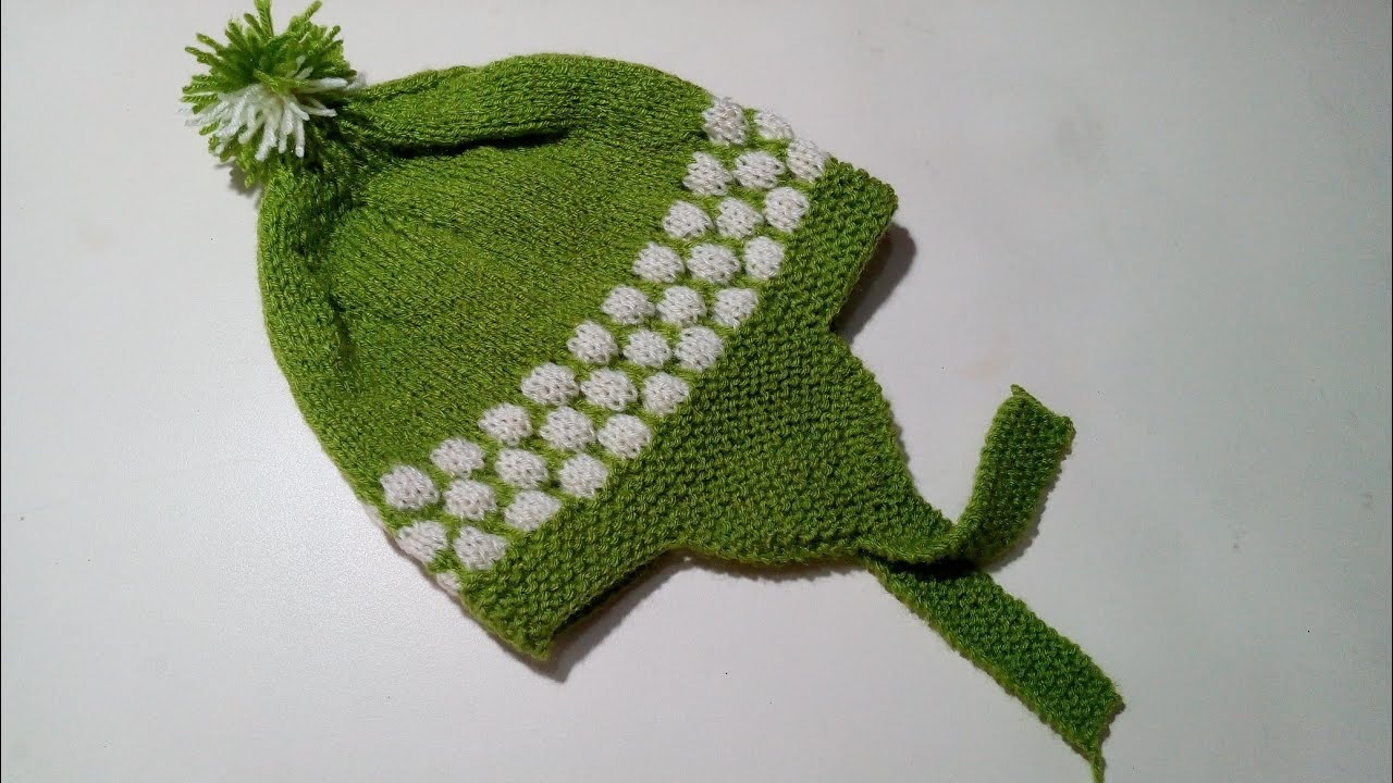423 - baby cap knitting design - YouTube