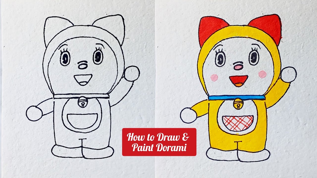 How to Draw & Paint Dorami Step by Step | Doraemon's Sister Dorami #yt ...