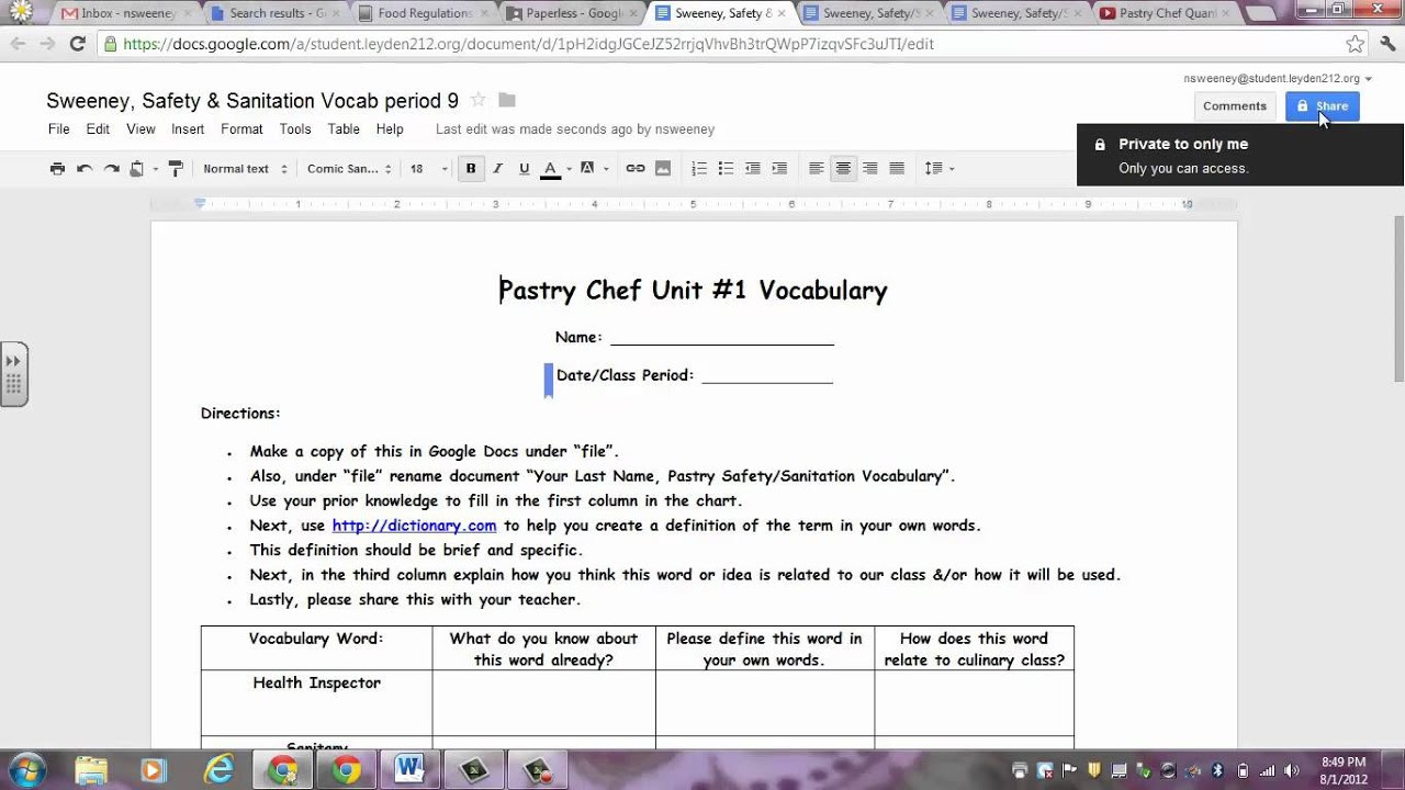 Completing a Google Doc Assignment - YouTube