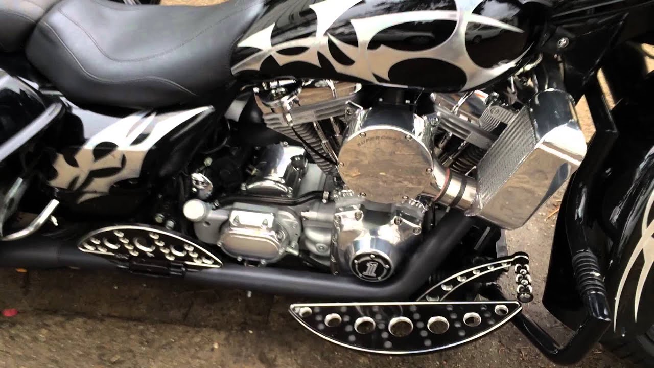 Harley with procharger - YouTube