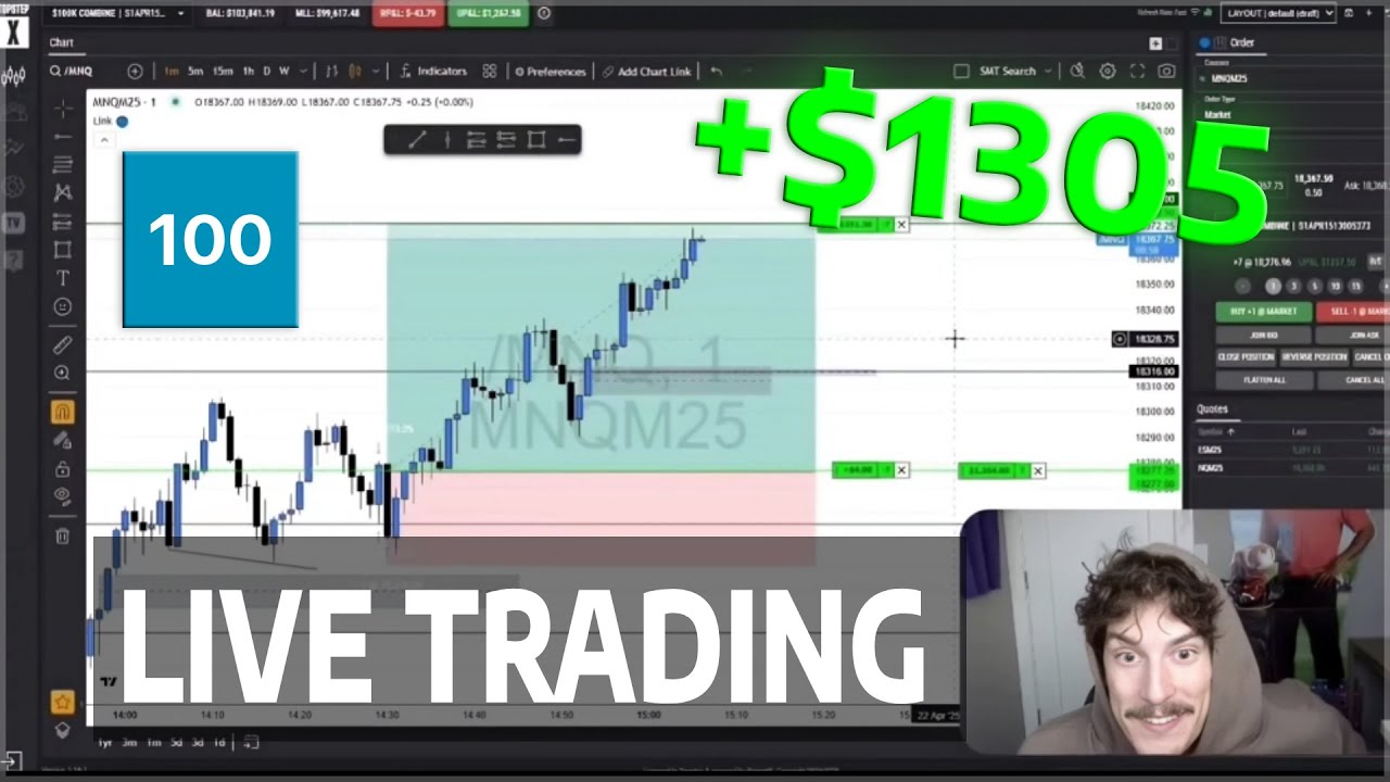 Making $1,305 In 90 Minutes (Live Day Trading on TopStep X Combine ...