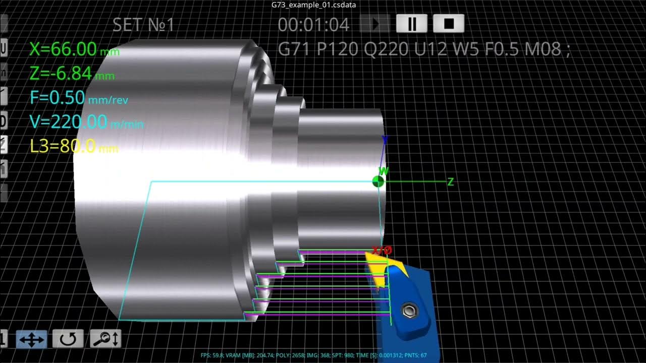 Cnc Programming G73 Pattern Repeating Cycle Youtube