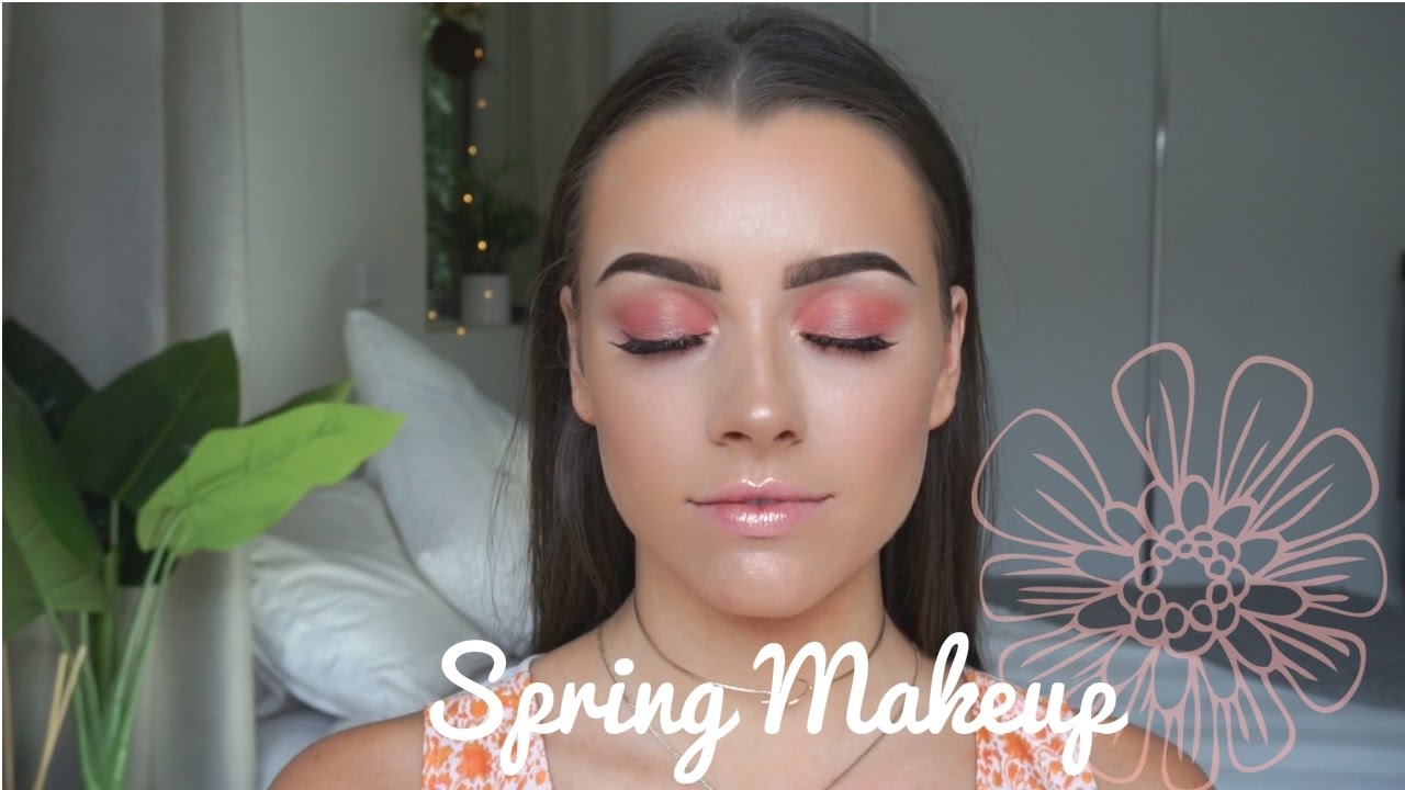 Peachy Spring Makeup Look | Maddie Edwards - YouTube