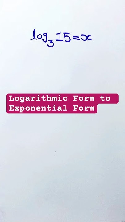 How To Convert Logarithmic Form to Exponential Form💕 || Conversion # ...