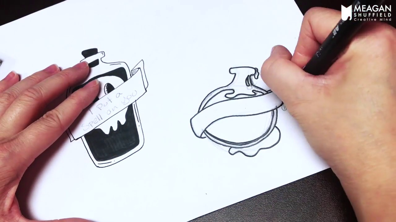 Halloween Potion Bottles | Speed Sketch Timelapse - YouTube