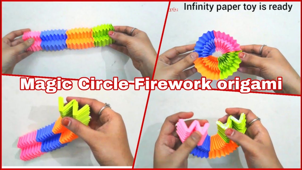 Origami Magic Circle Fireworks | Paper DIY Illusion | Infinity fold ...