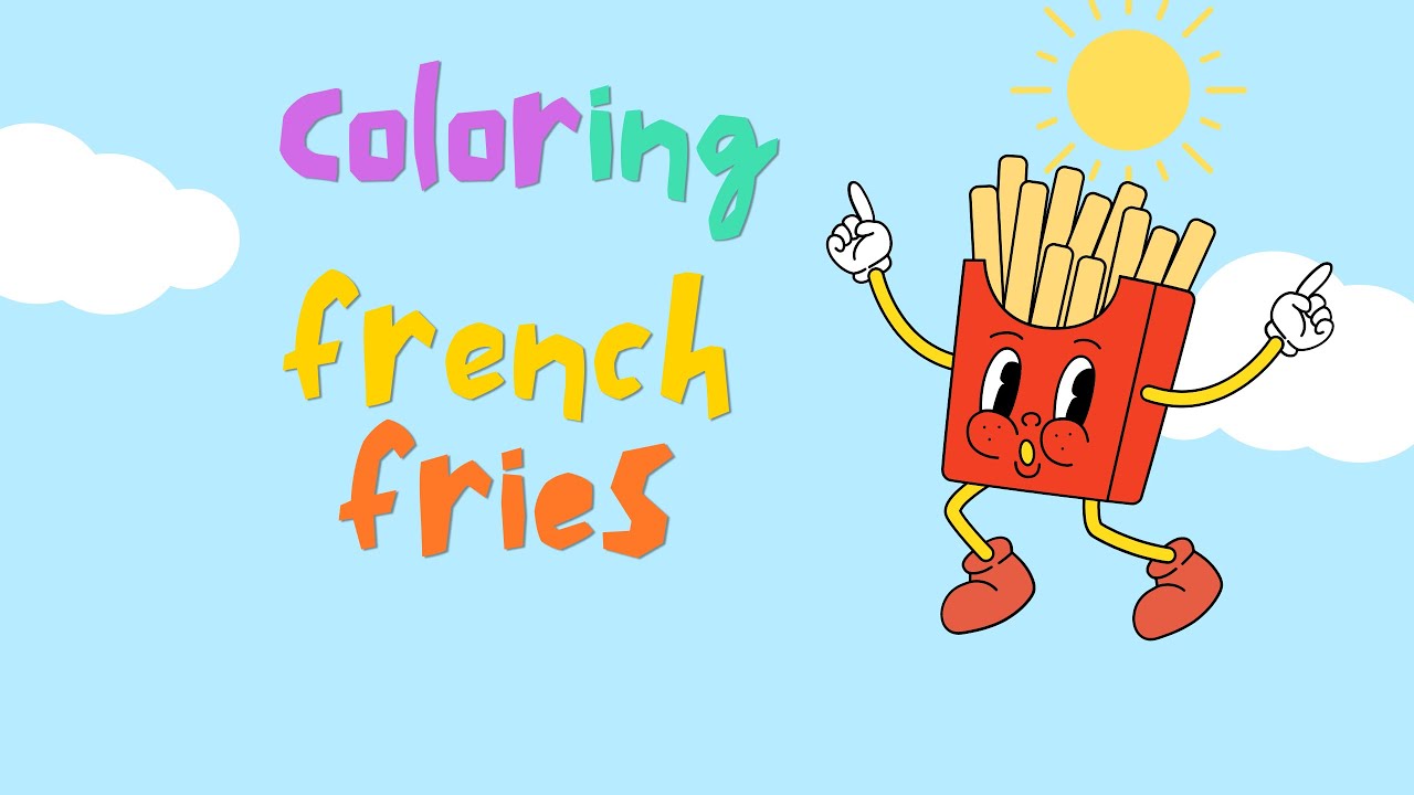 How to draw and Coloring French Fries: Bold Red & Yellow Fries Fun ...