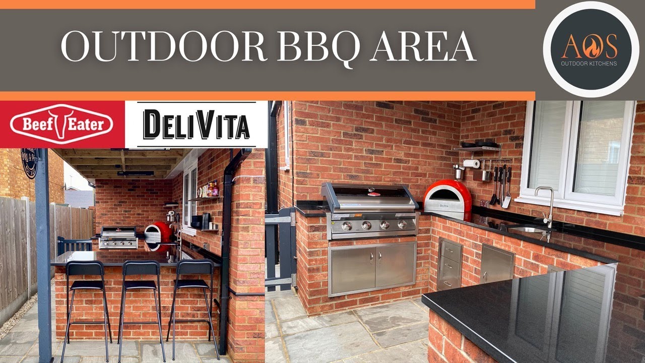 OUTDOOR BBQ AREA UK | BEEFEATER BBQ | DELIVITA PIZZA OVEN | ESSEX - YouTube