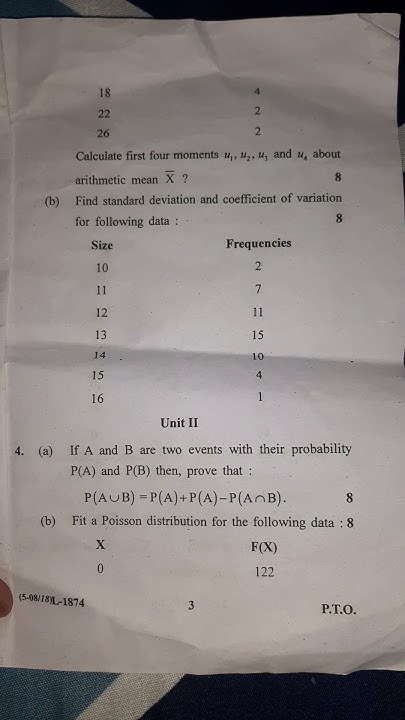 BCA 4 SEM.. COMPUTER ORIENTED STATISTICAL METHODS QUESTION PAPER 2024 kUK UNIVERSITY #BCA - YouTube