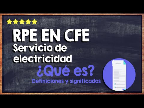 ¿Qué es RPE en CFE o servicio de electricidad?