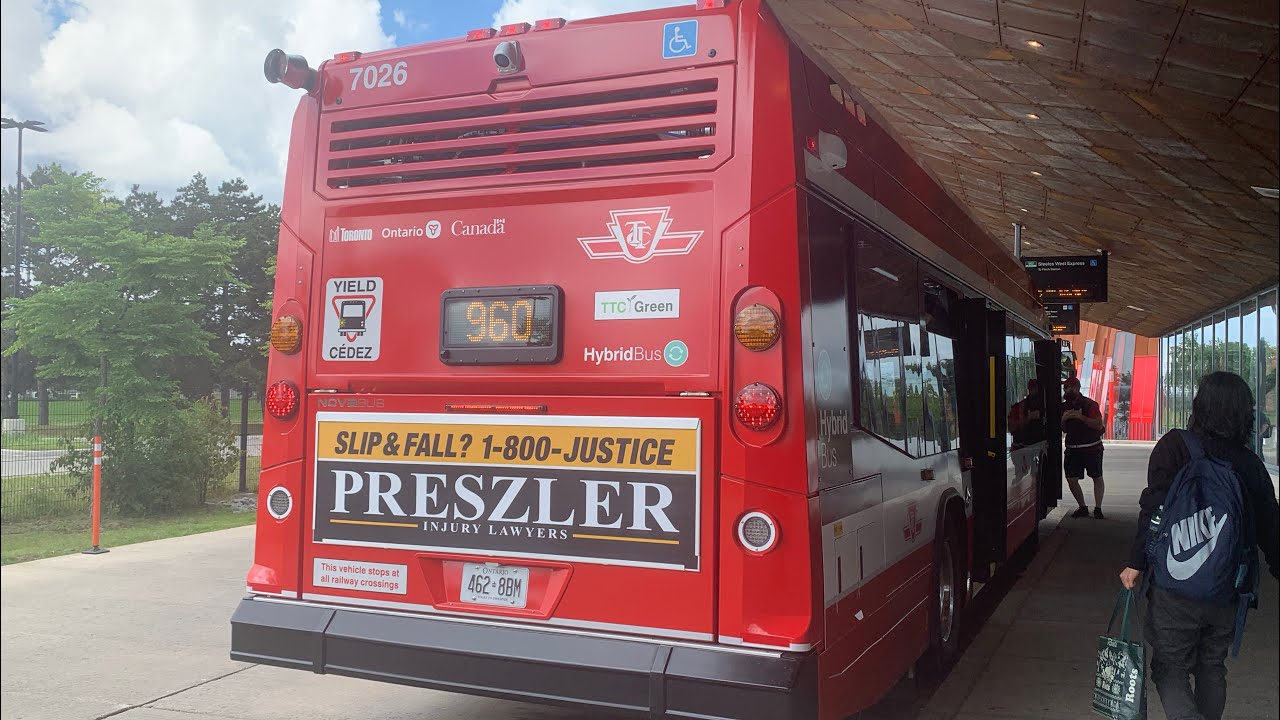 (ride) TTC 2023 NovaBus LFS Hybrid 7026 | 960 Steeles West Express ...