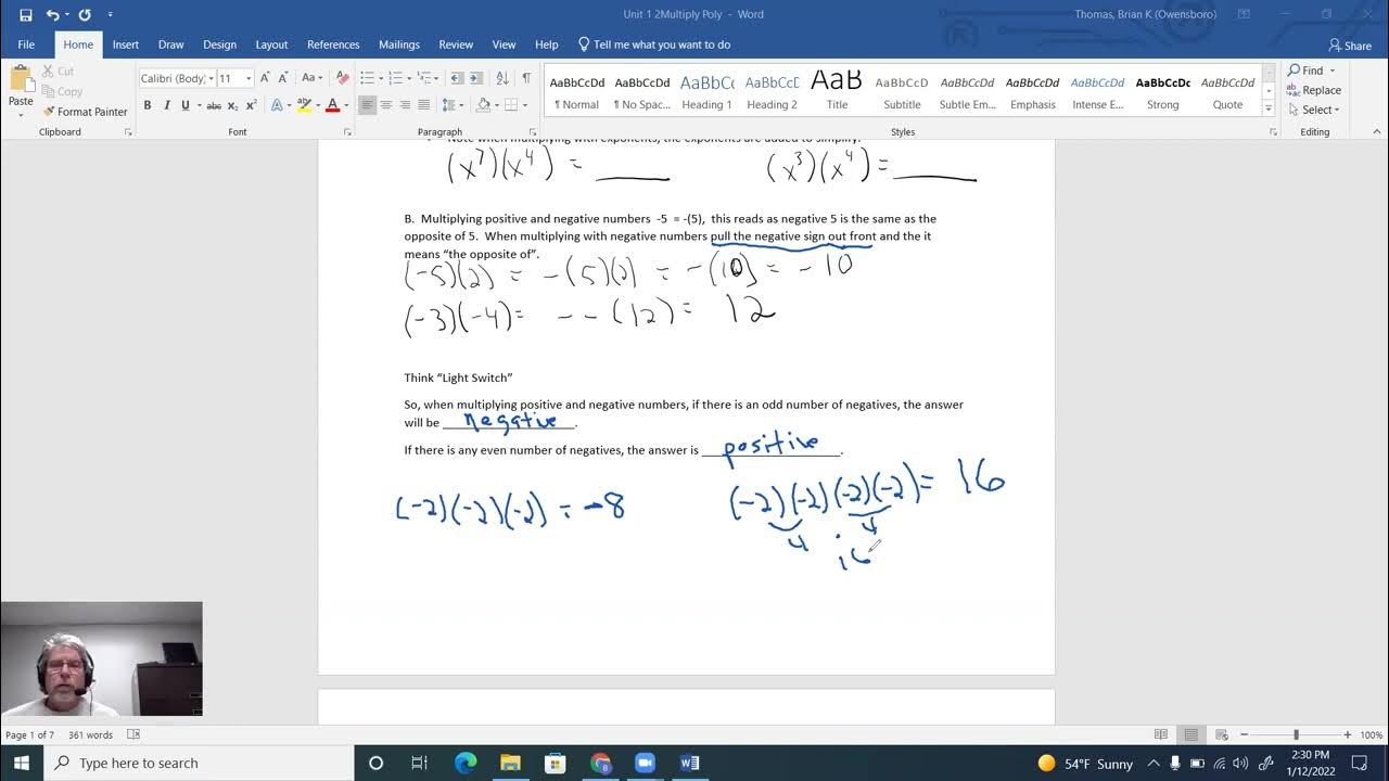 Unit 1 Polynomials Multiplying - YouTube