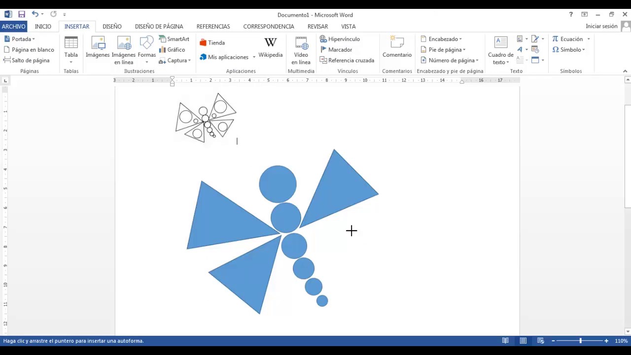 DIBUJANDO CON FORMAS WORD - YouTube