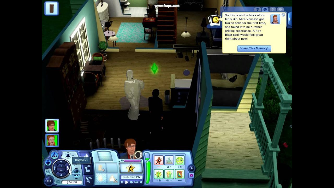 Sims 3 Wizard turns vampire into ice - YouTube