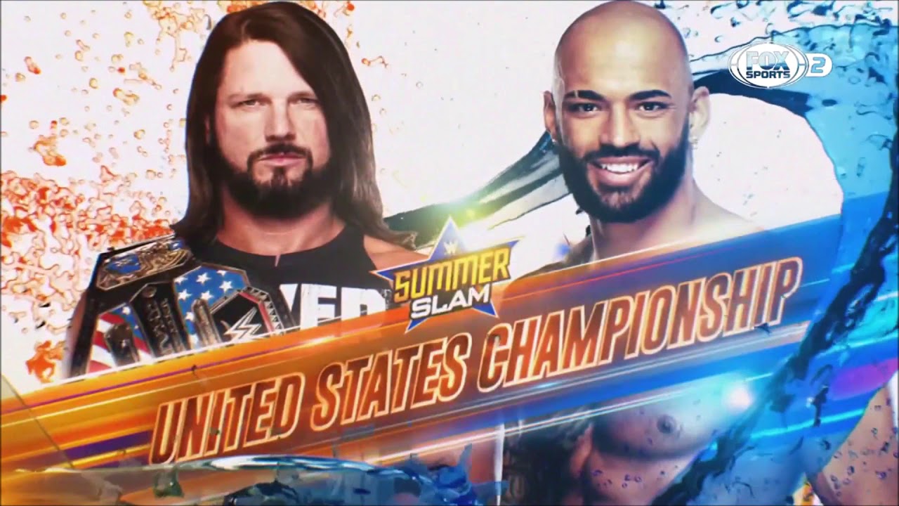WWE SummerSlam 2019: AJ Styles vs. Ricochet - Official Match Card - YouTube