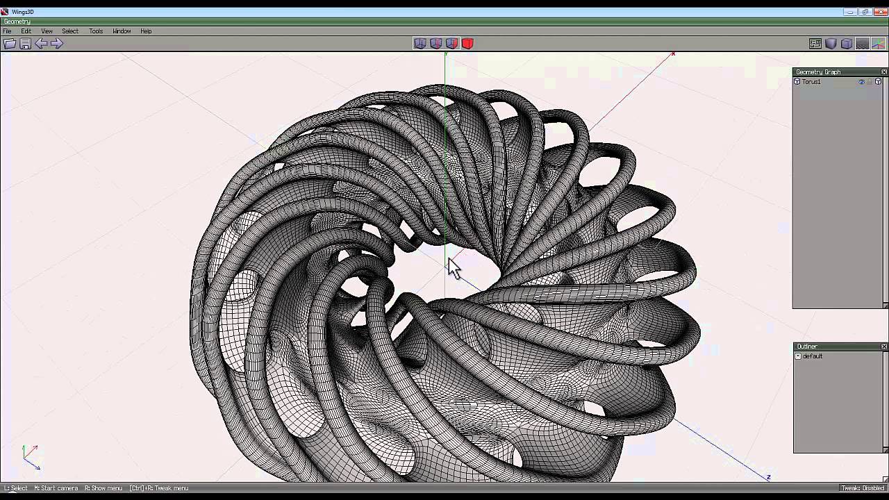 Wings 3D project - torus twist - by David Brinnen. - YouTube